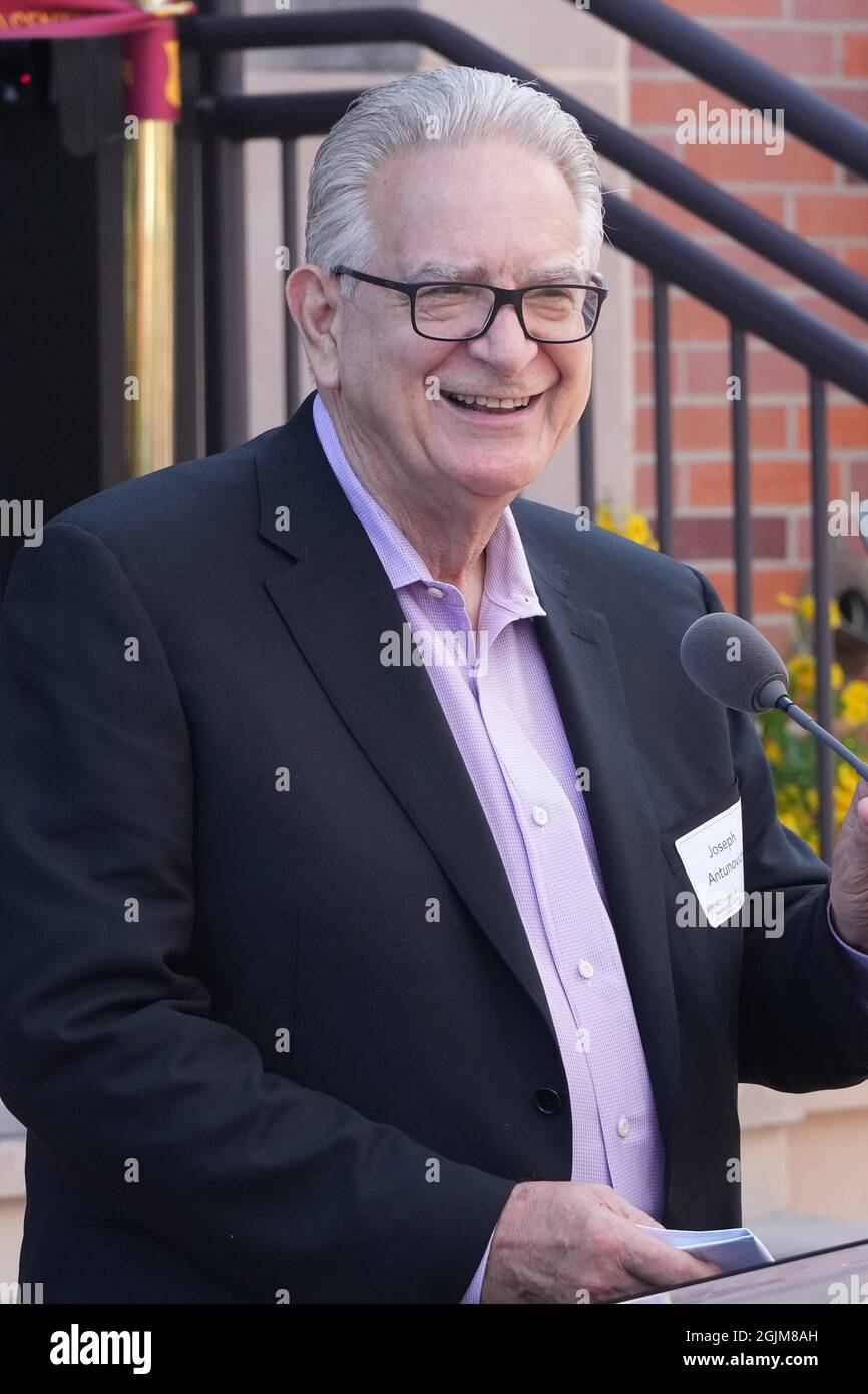 Joseph Antunovich aka Joe Antunovich speaks during a ceremony to ...