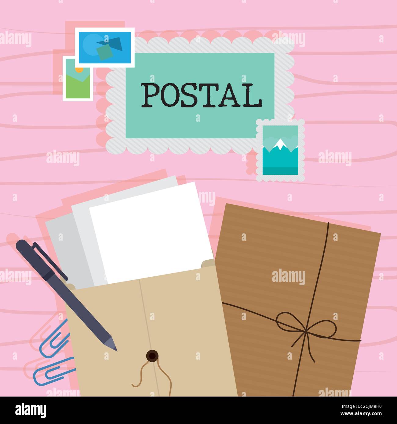 postal lettering in stamp icons Stock Vector Image & Art - Alamy