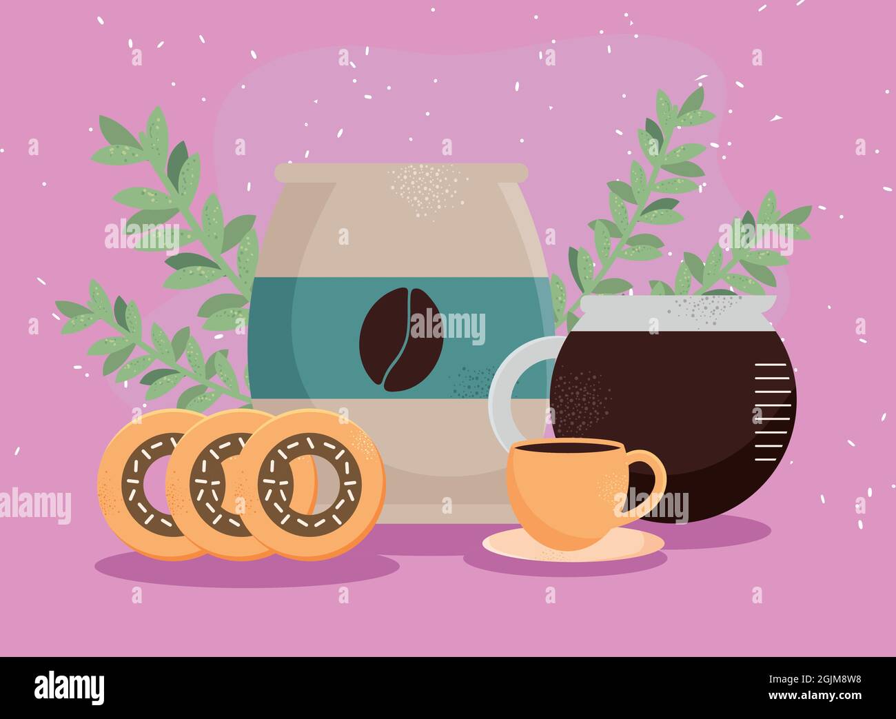 coffee bag and donuts icons Stock Vector Image & Art - Alamy
