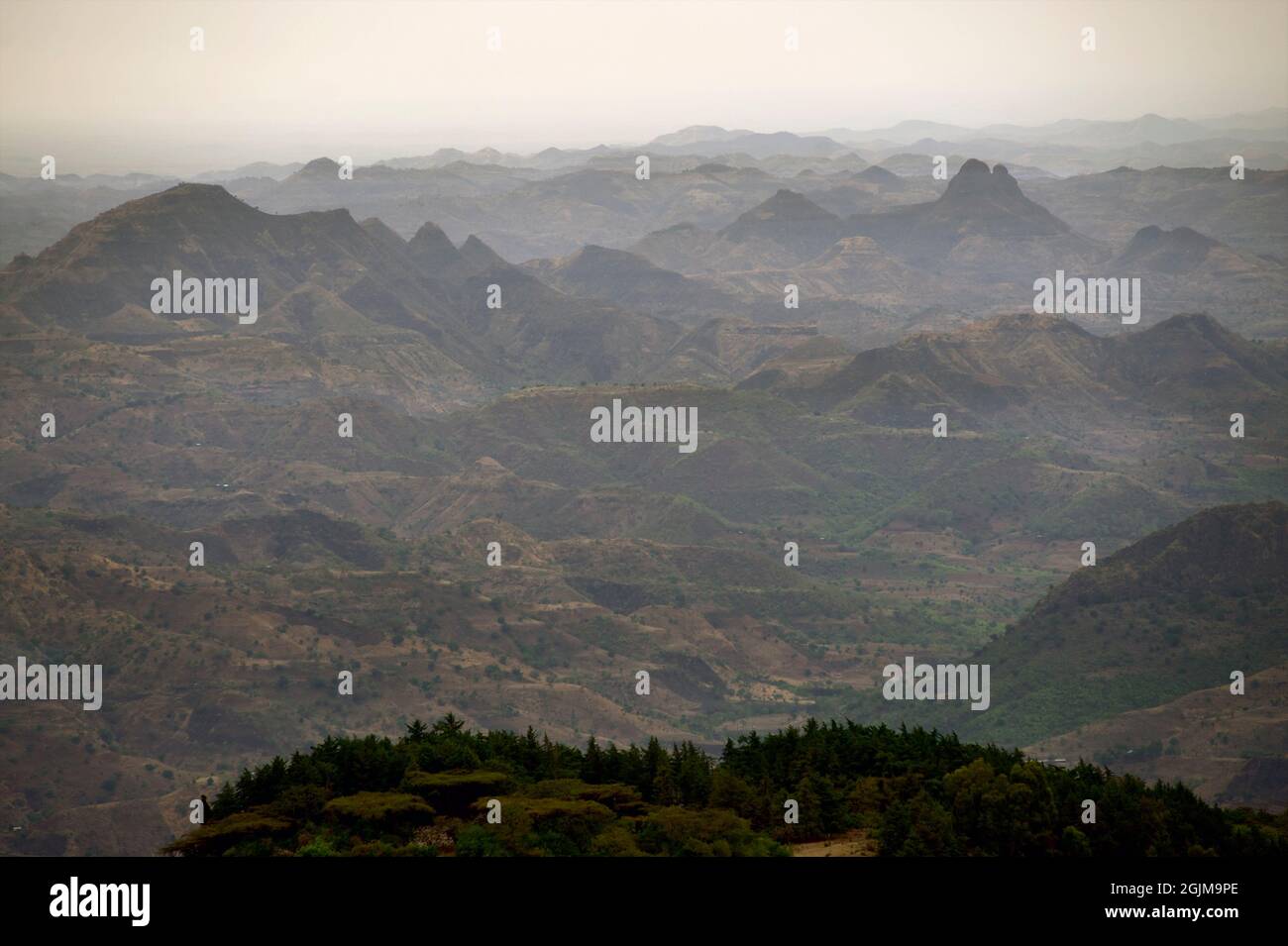 Ethiopian highlands. Foothills of the Simien mountains between Addi ...