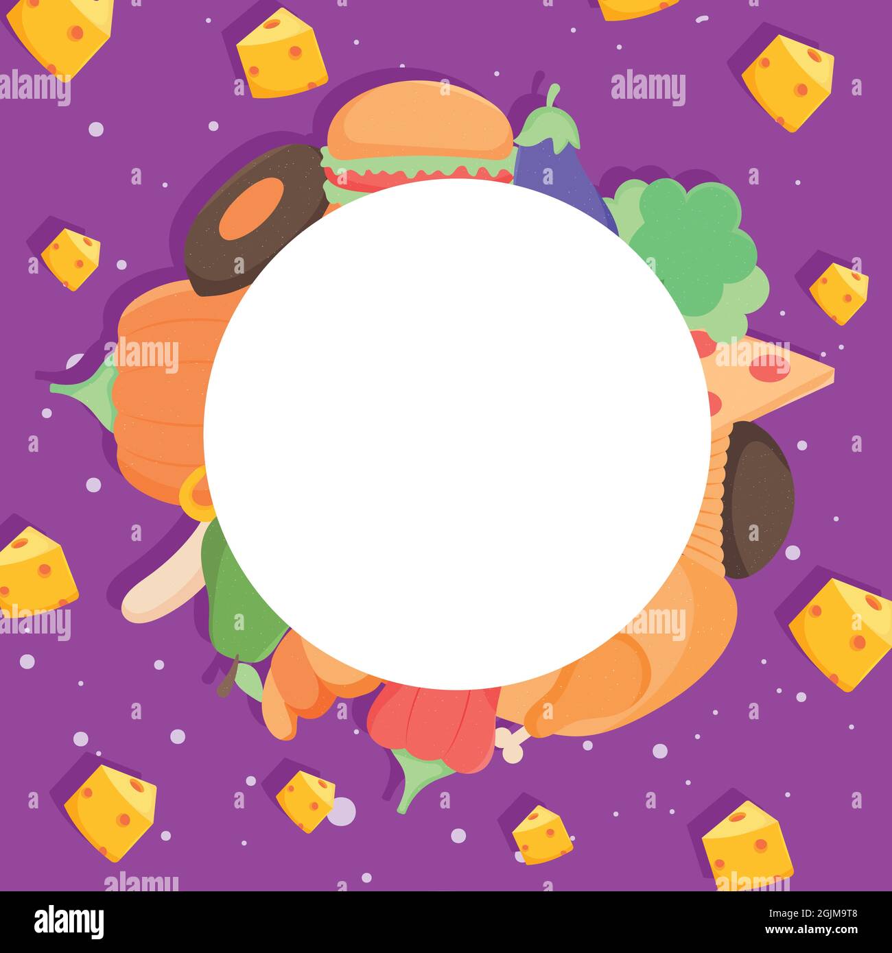world food around circular frame Stock Vector Image & Art - Alamy