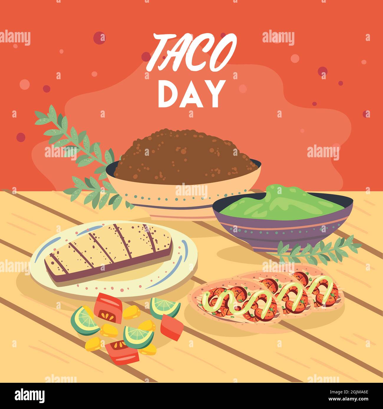 taco day poster and ingredients Stock Vector Image & Art - Alamy