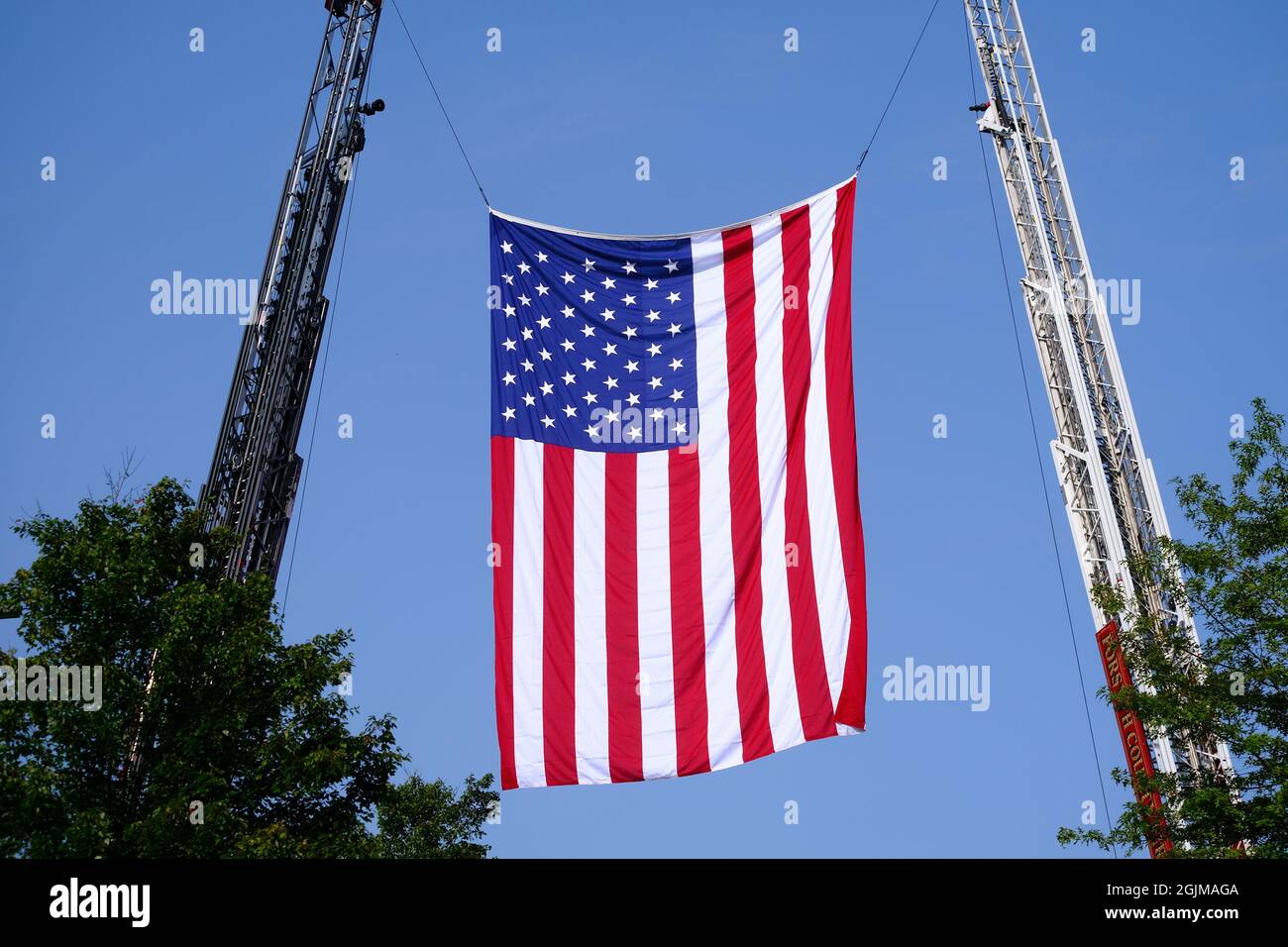 American Flag at Nine Eleven Ceremony Stock Photo - Alamy