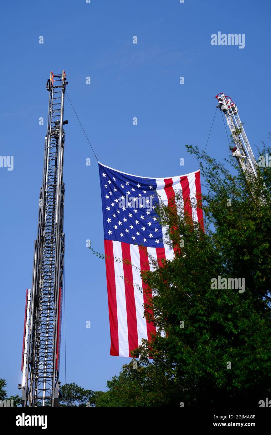American Flag at Nine Eleven Ceremony Stock Photo - Alamy