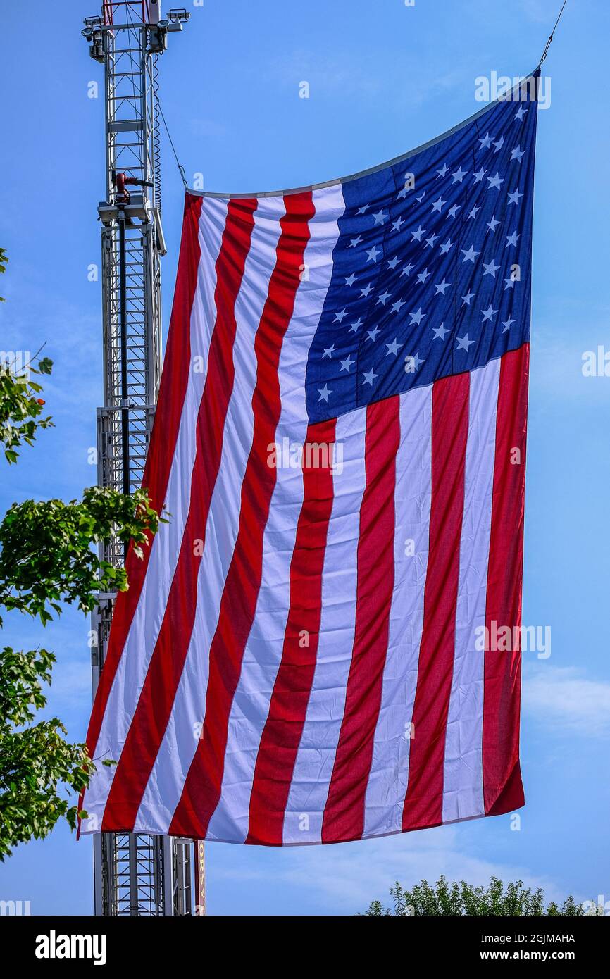 American Flag at Nine Eleven Ceremony Stock Photo - Alamy