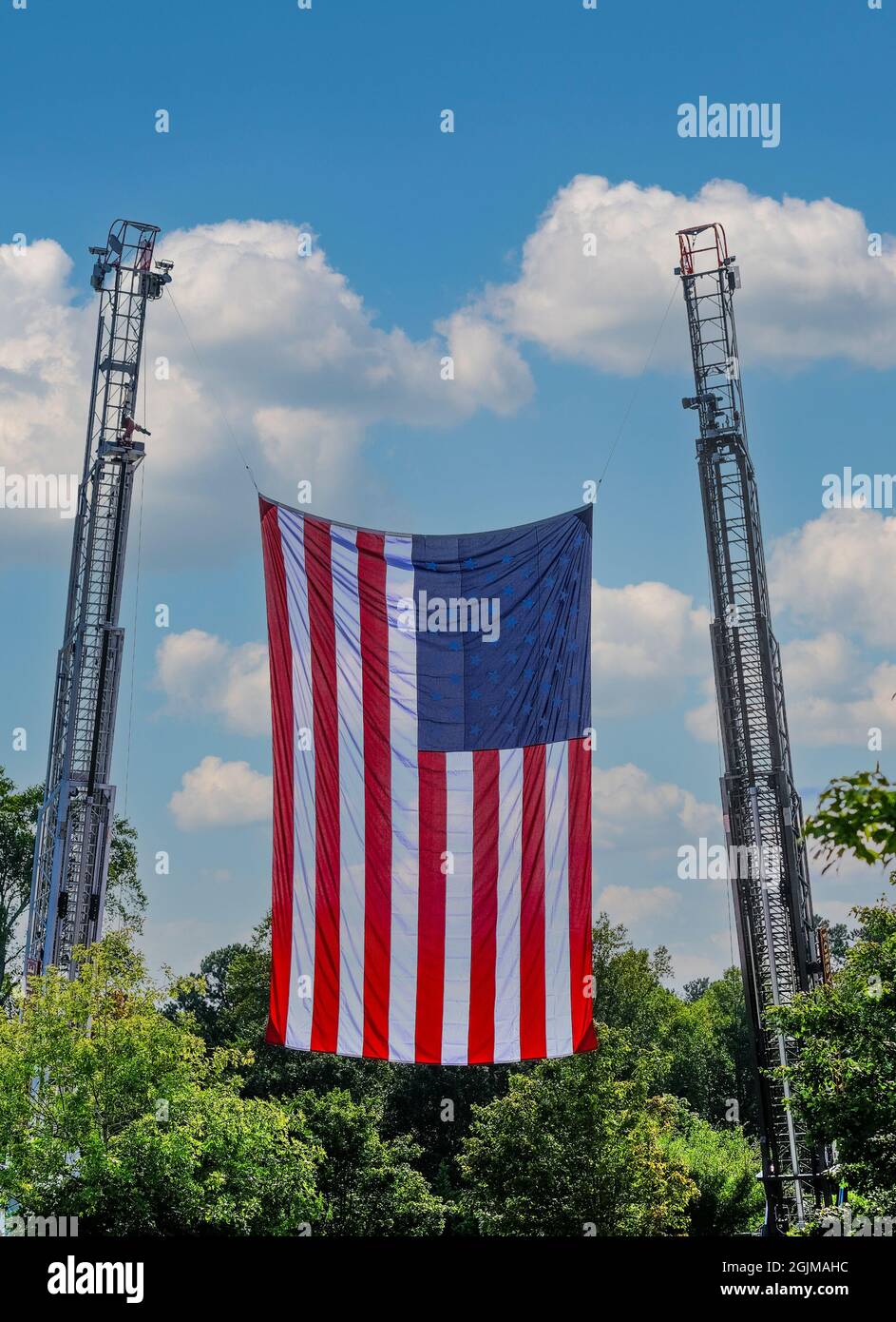 American Flag at Nine Eleven Ceremony Stock Photo - Alamy