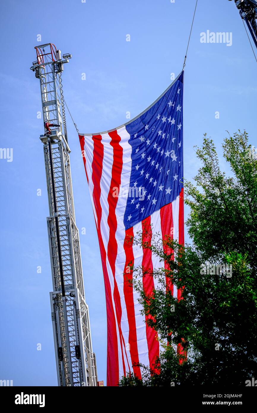 American Flag at Nine Eleven Ceremony Stock Photo - Alamy