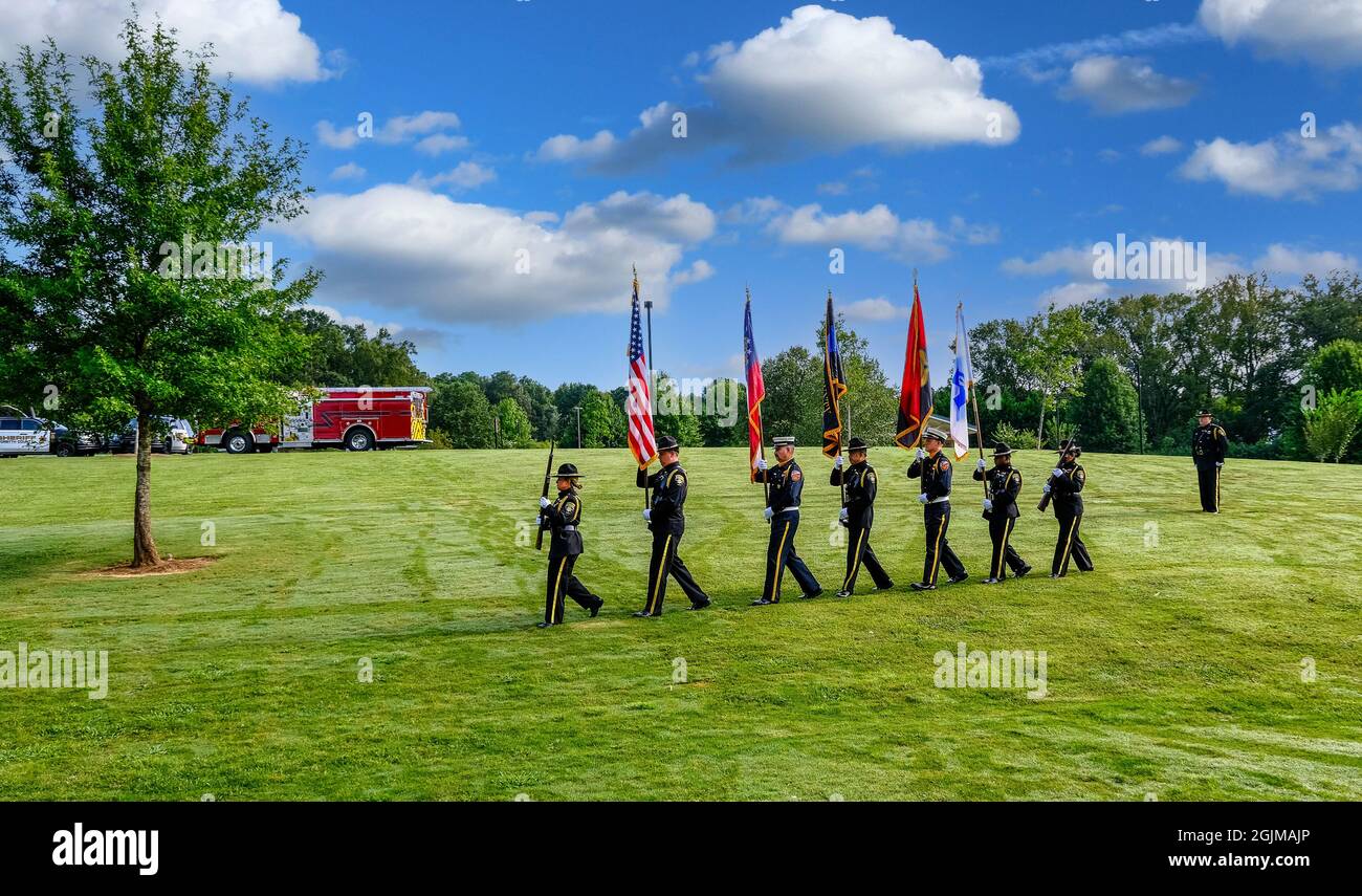 Color Guard at Nine Eleven Memorial Stock Photo - Alamy