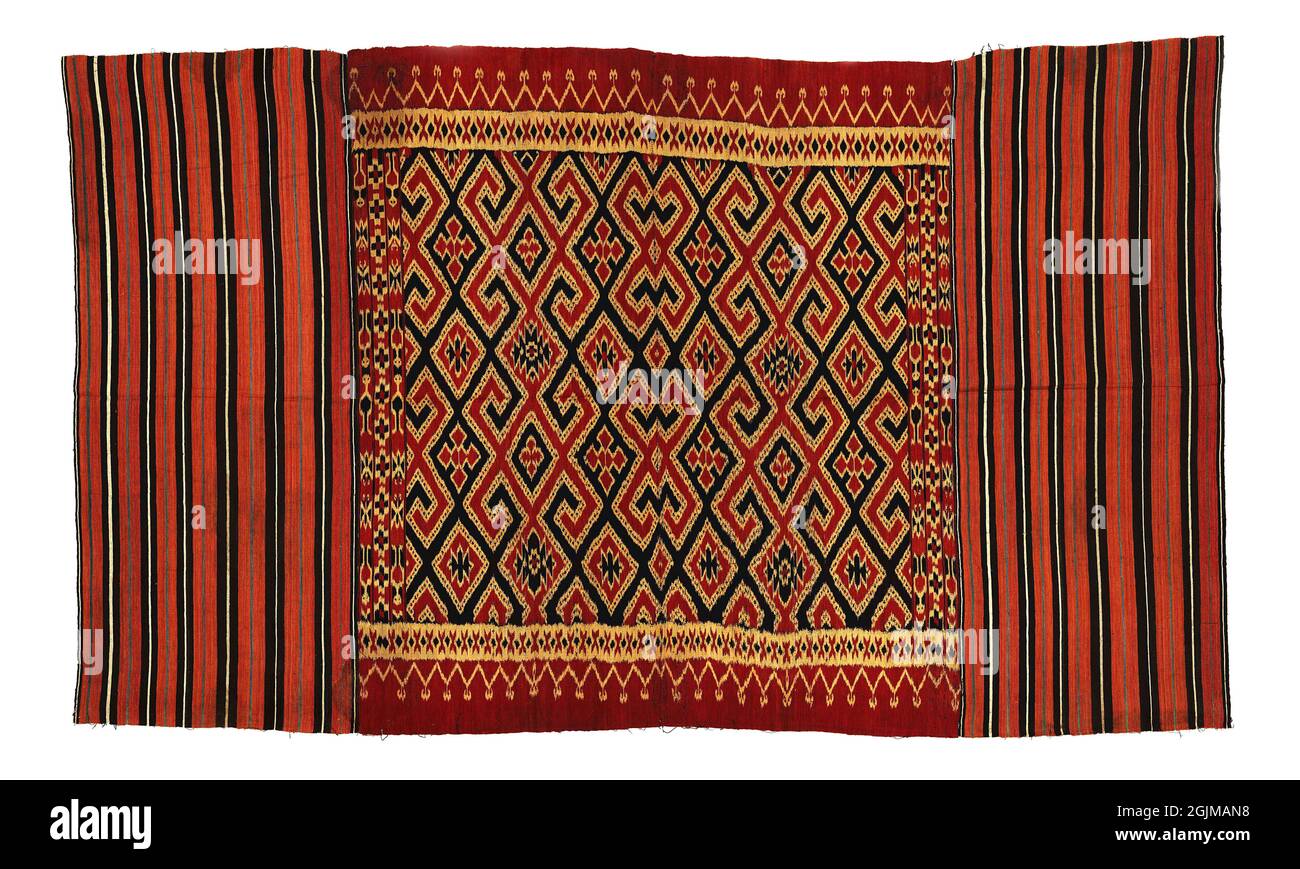 Handwoven ikat textile from Sulawesi. Toraja iconography Stock Photo ...