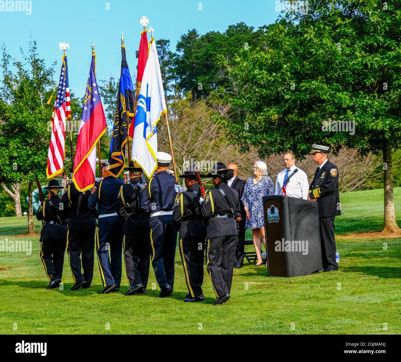 Color Guard at Nine Eleven Memorial Stock Photo - Alamy