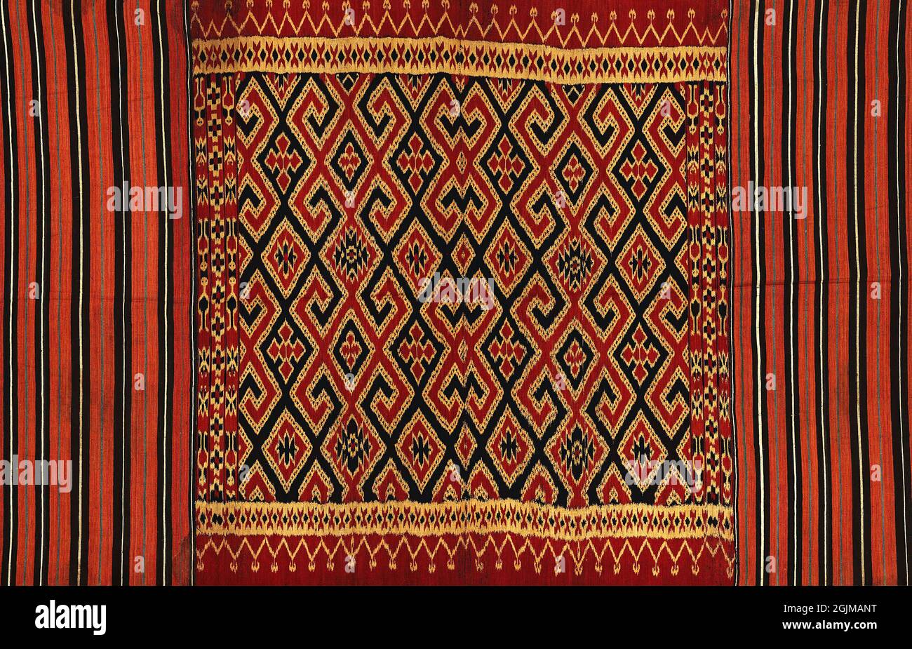 Detail of handwoven ikat textile from Sulawesi. Toraja ...
