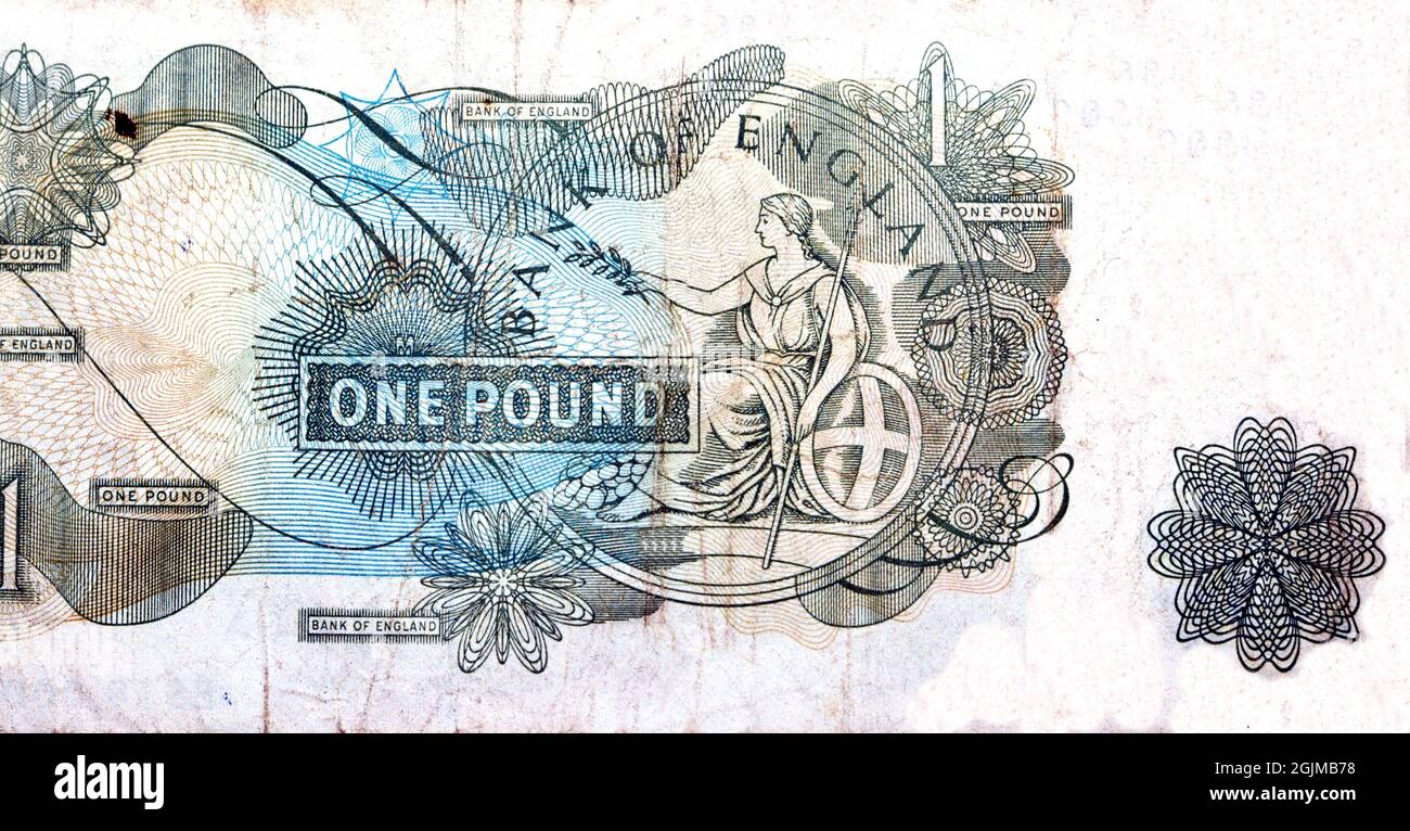 Old British Pound UK, English money banknote bill Stock Photo - Alamy