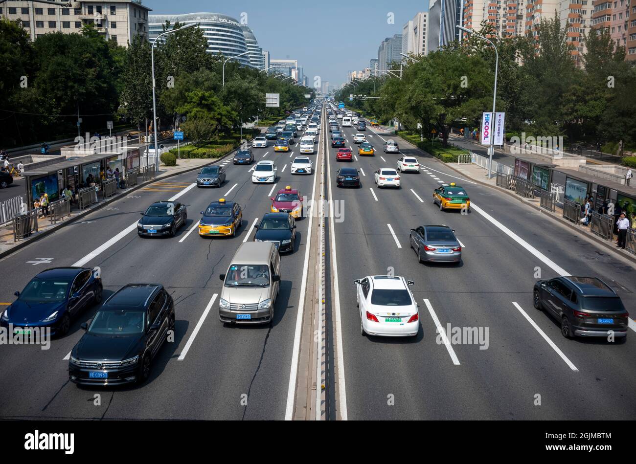 Beijing, China. 10th Sep, 2021. 2nd Ring Road in Beijing, China on 10 ...