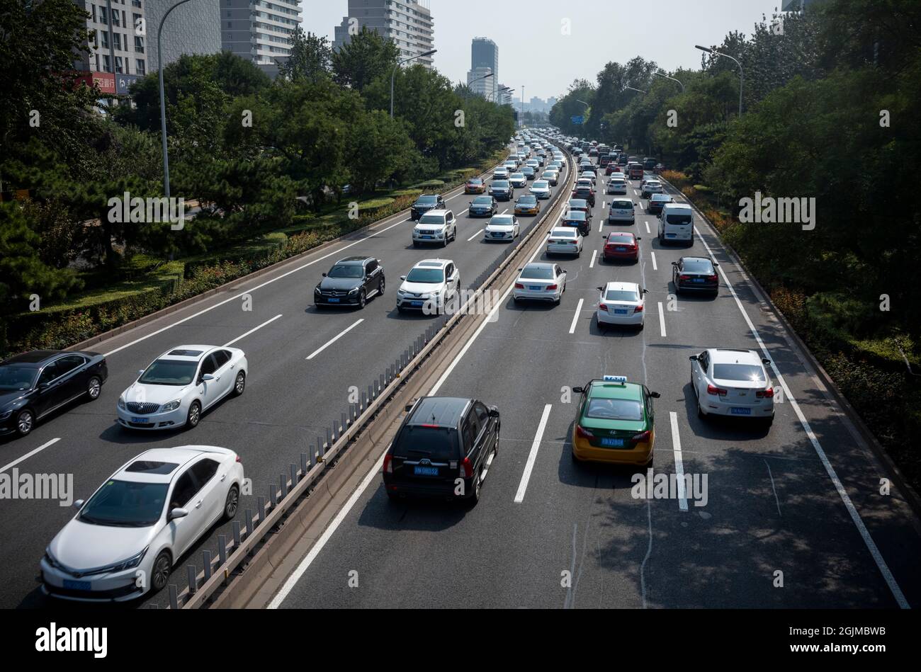 Beijing, China. 10th Sep, 2021. 2nd Ring Road in Beijing, China on 10 ...
