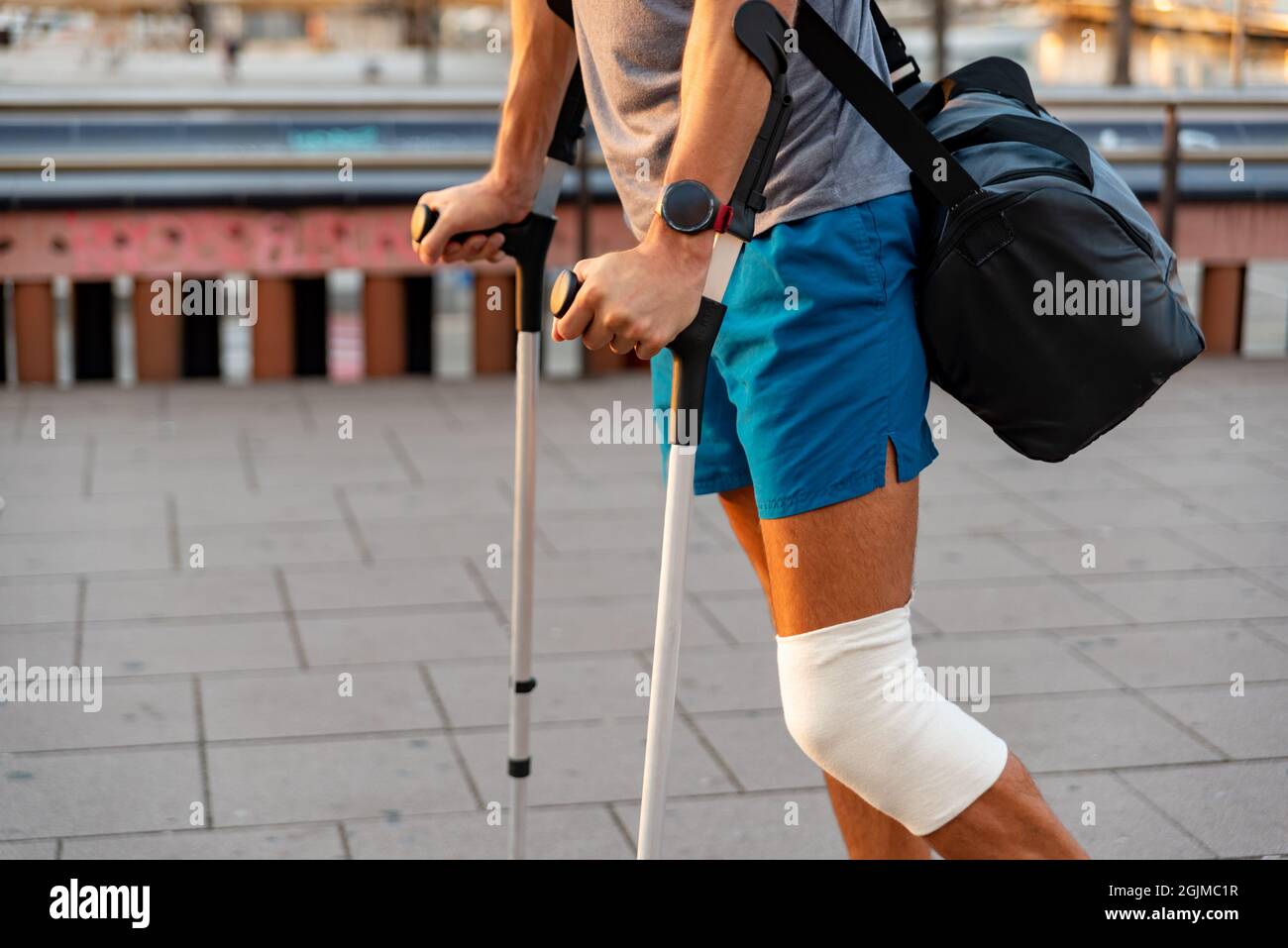 Crutches walk hi-res stock photography and images - Alamy