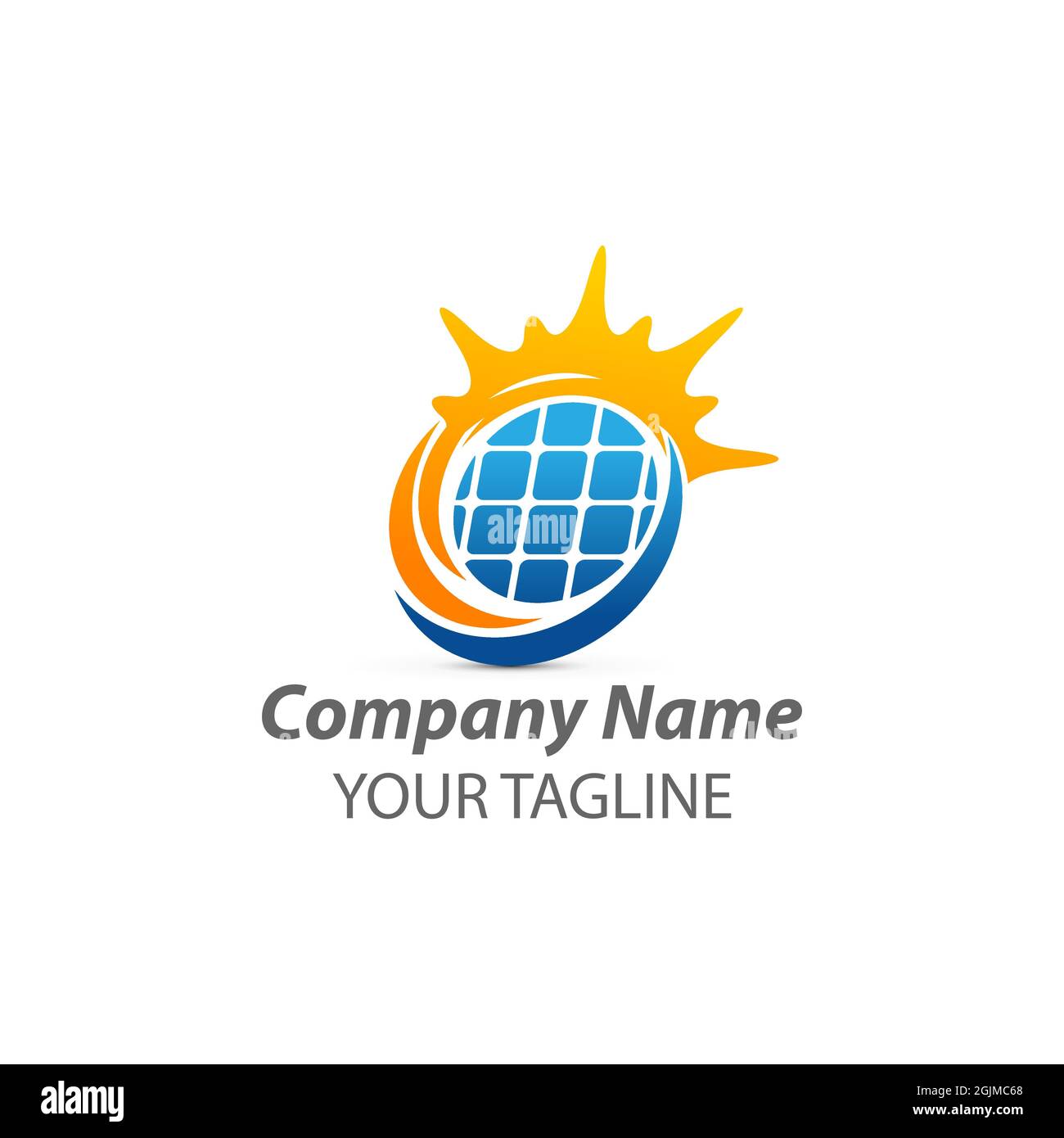Sun Energy Solar panels logo vector design for green energy and nature ...