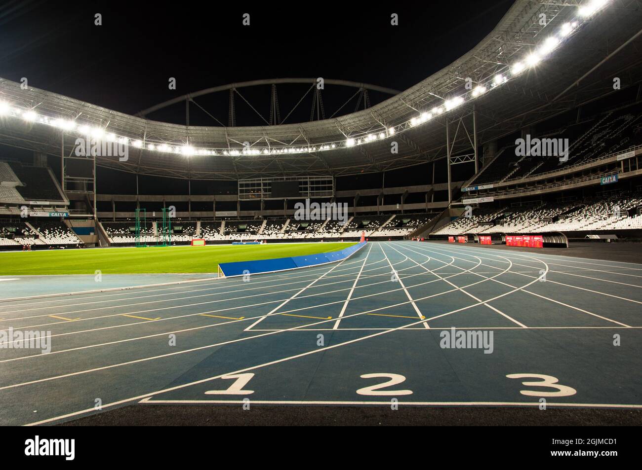 Rio de Janeiro, Brazil - August 25, 2017: Running track in Nilton ...