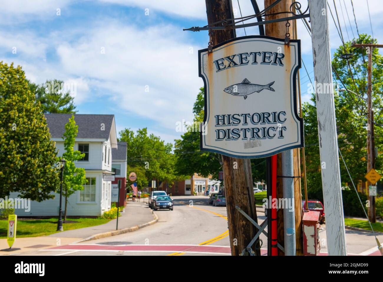 Sign of Exeter Historic District on Water Street near Front Street in ...
