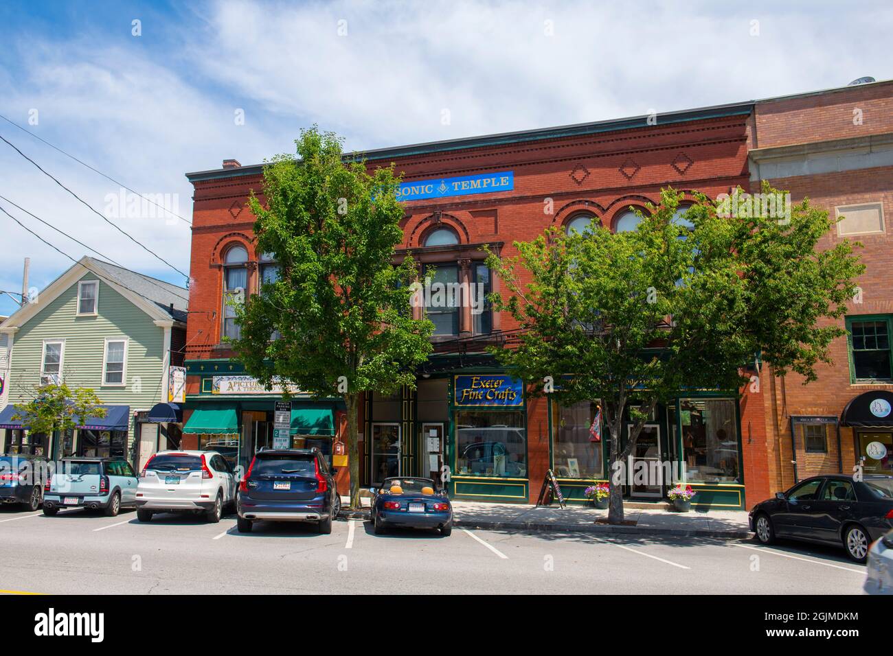 Masonic Temple at 61 Water Street in historic town center of Exeter ...