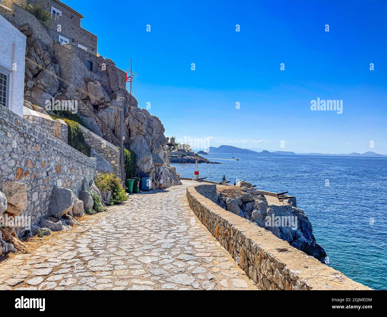 Beautiful seascape scenery by the island of Hydra, Greece Stock Photo ...