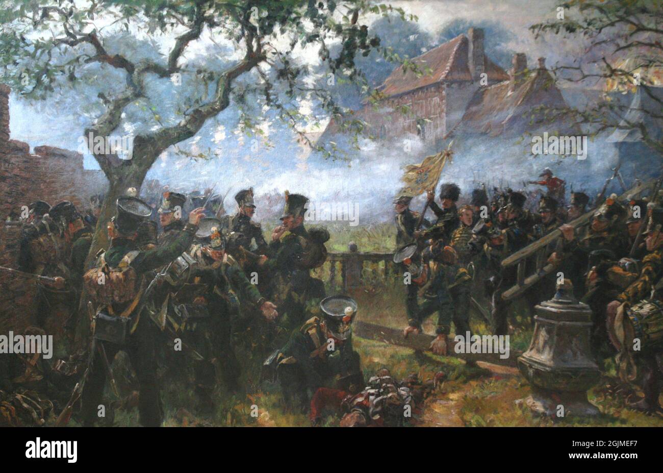 The Prussian Nassau Regiment defending Houhoumaont Farm at the Battle ...