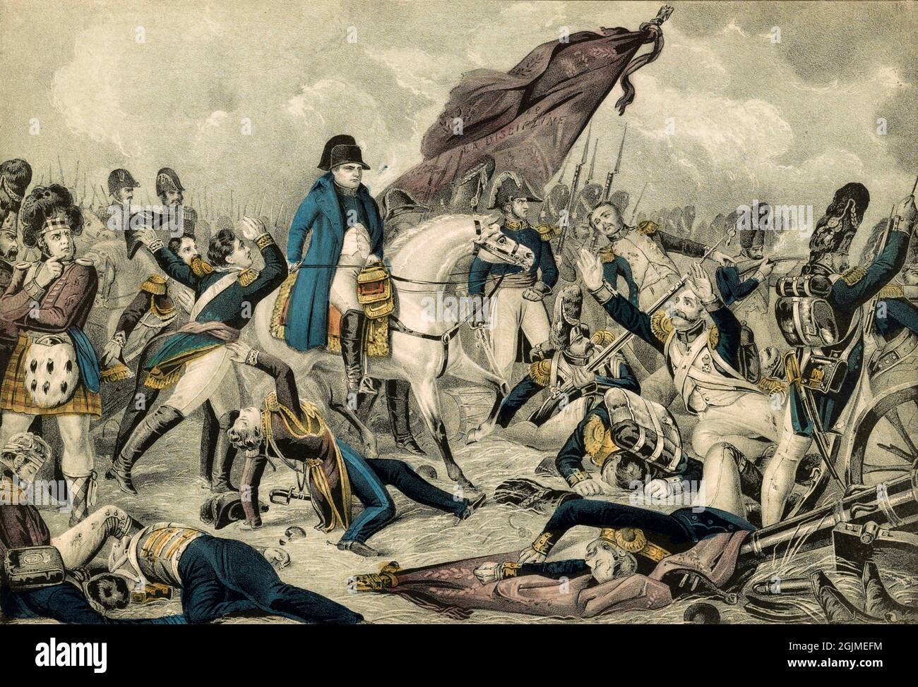 Scenes from The Battle of Waterloo in 1815, where Napoleon's Grande ...