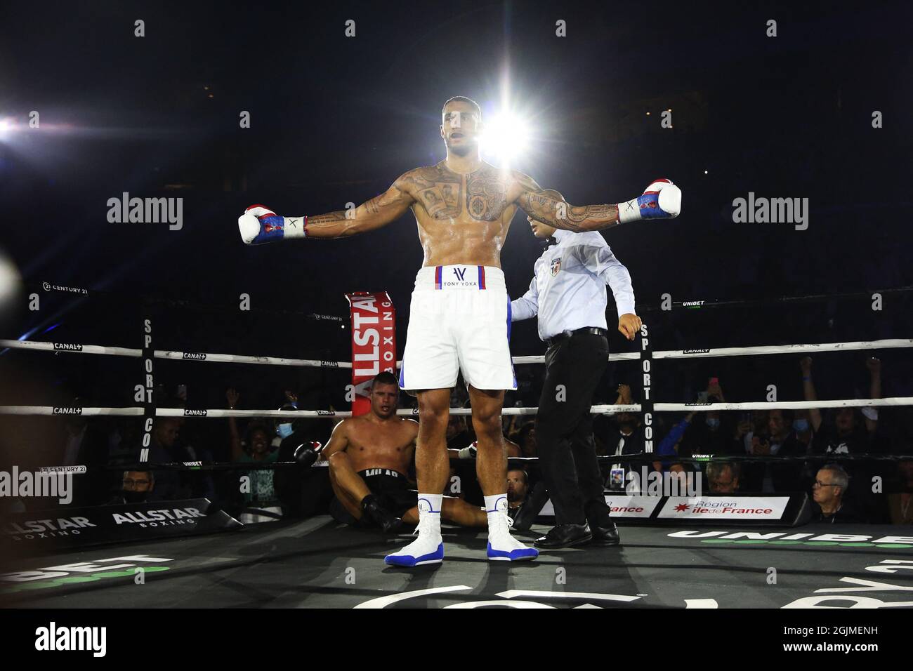 Paris, France. 10th Sep, 2021. Tony Yoka versus Petar Milas during the ...