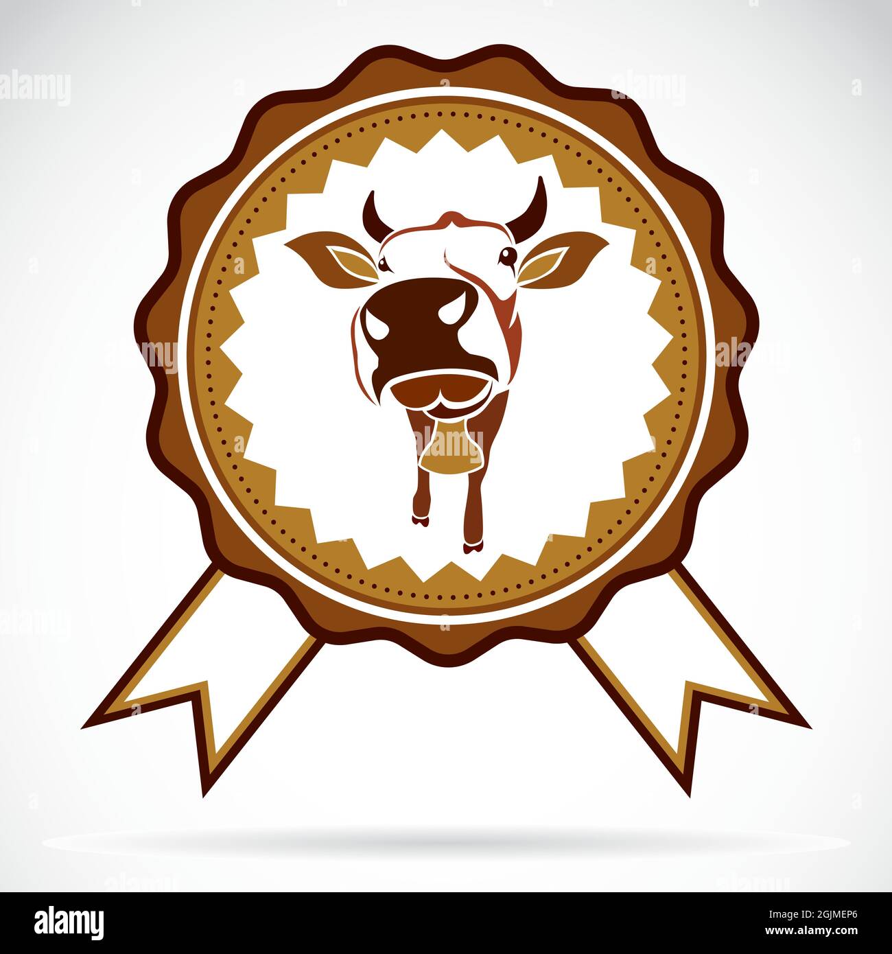 Vector a cow label on white background. Easy editable layered vector ...