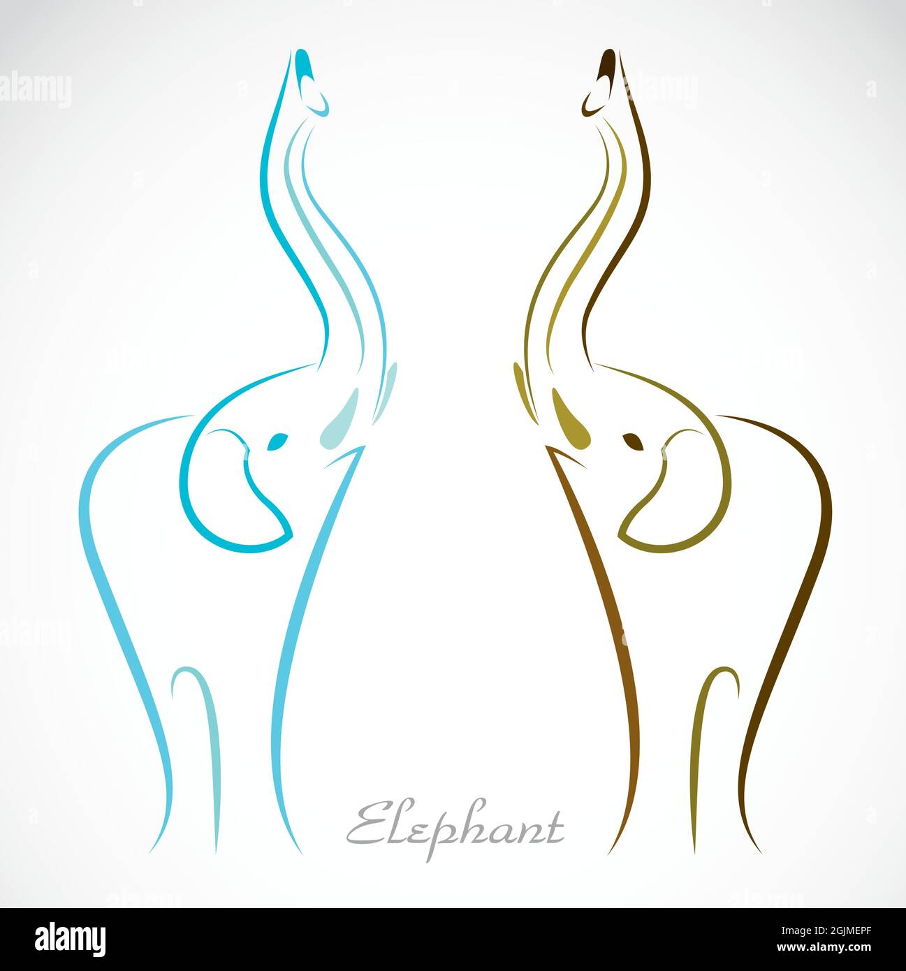 Vector image of an elephant on a white background. Easy editable ...