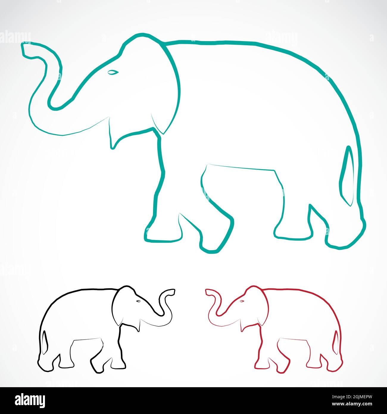 Vector image of an elephant on a white background. Easy editable ...