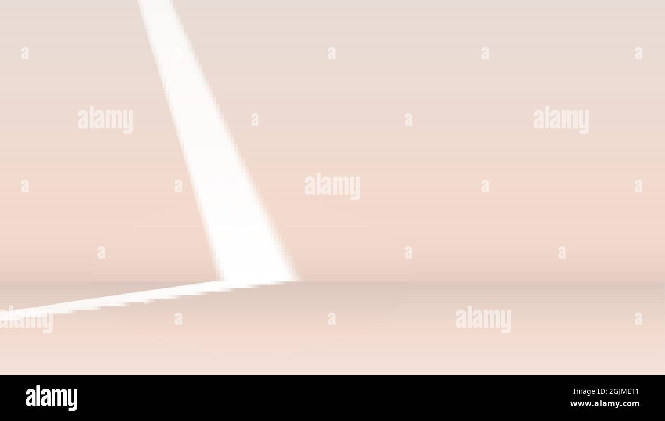 Ray of light on the beige wall. Abstract background, scene for product ...