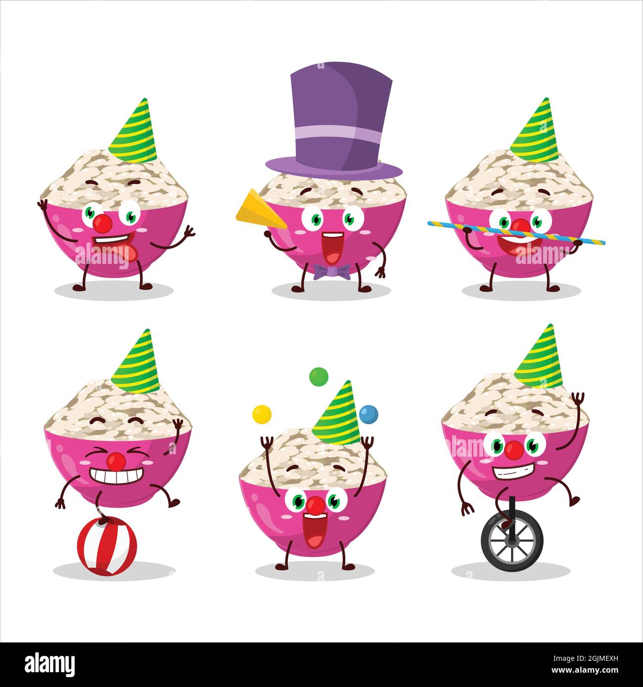 Cartoon character of basmati rice with various circus shows. Vector ...