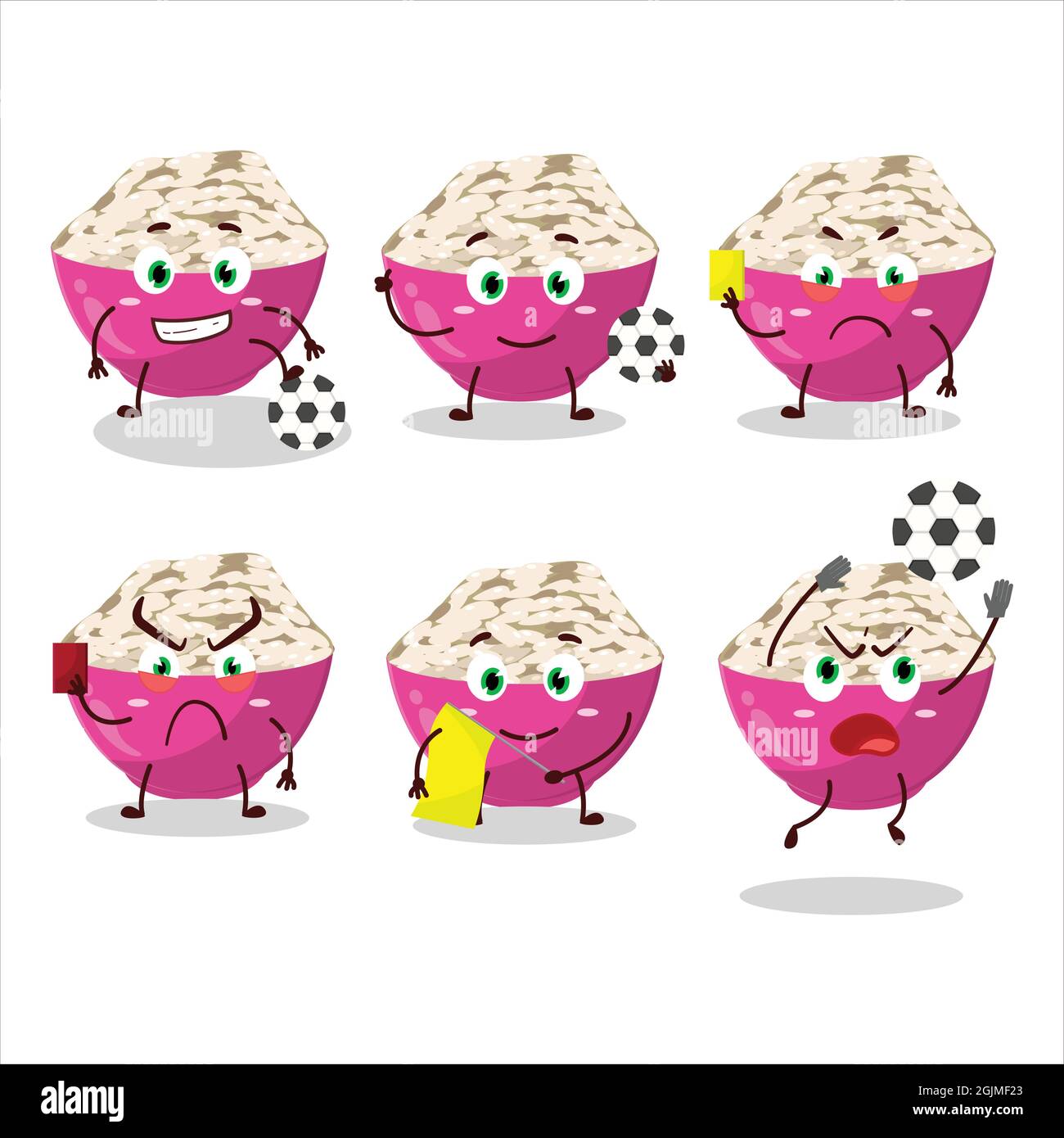 Basmati rice cartoon character working as a Football referee. Vector ...