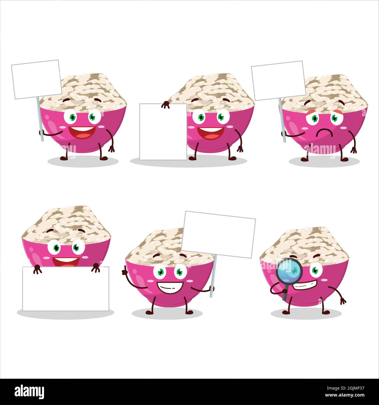 Basmati rice cartoon character bring information board. Vector ...