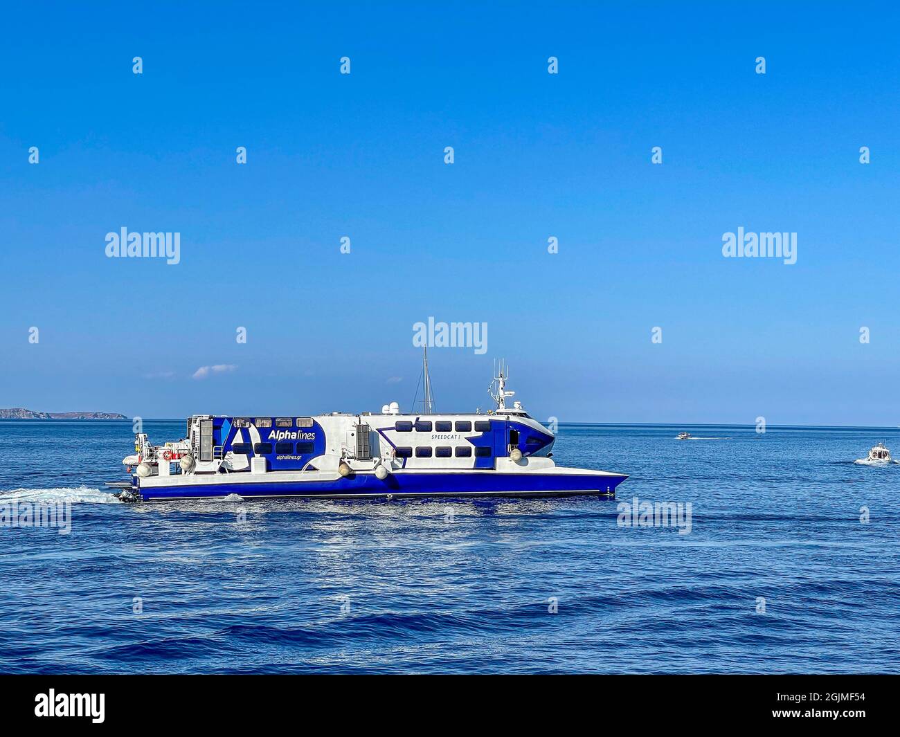 The new Speed Cat Passenger Catamaran arriving in Hydra island, Greece ...