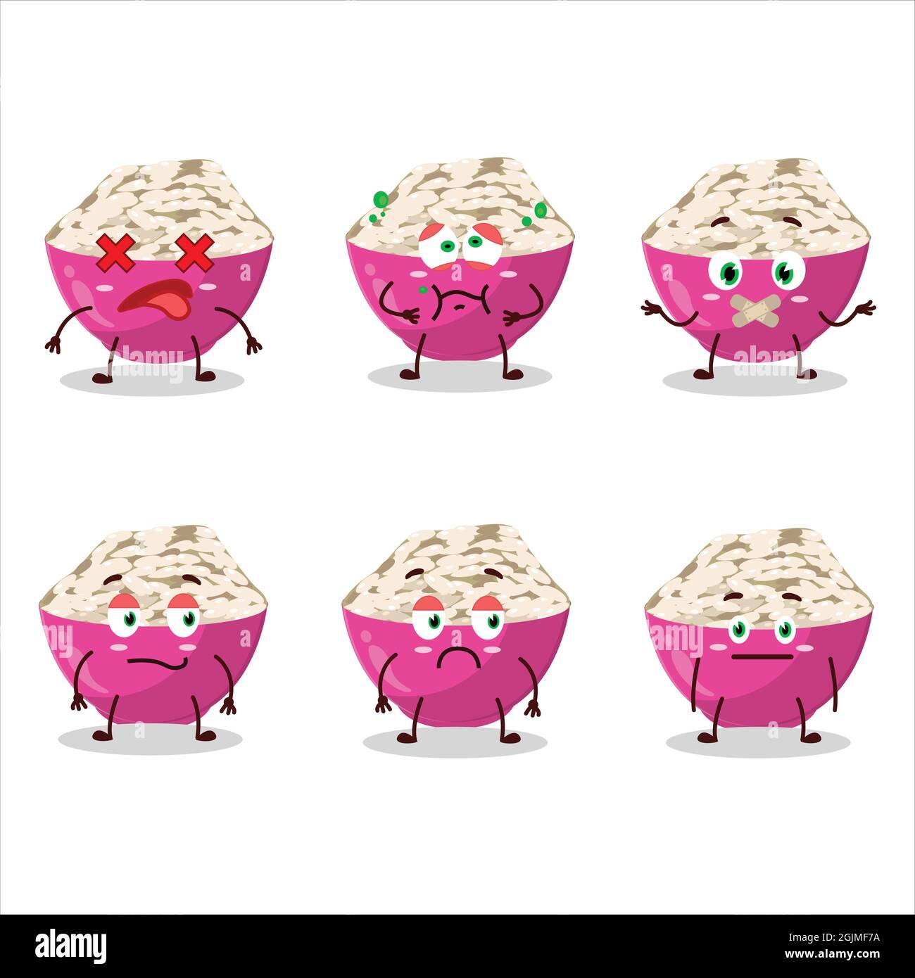 Basmati rice cartoon character with nope expression. Vector ...