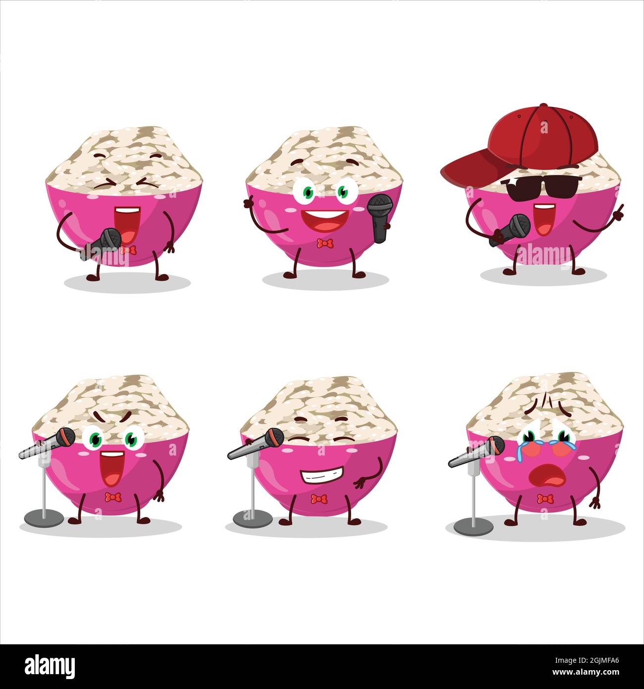 A Cute Cartoon design concept of basmati rice singing a famous song ...