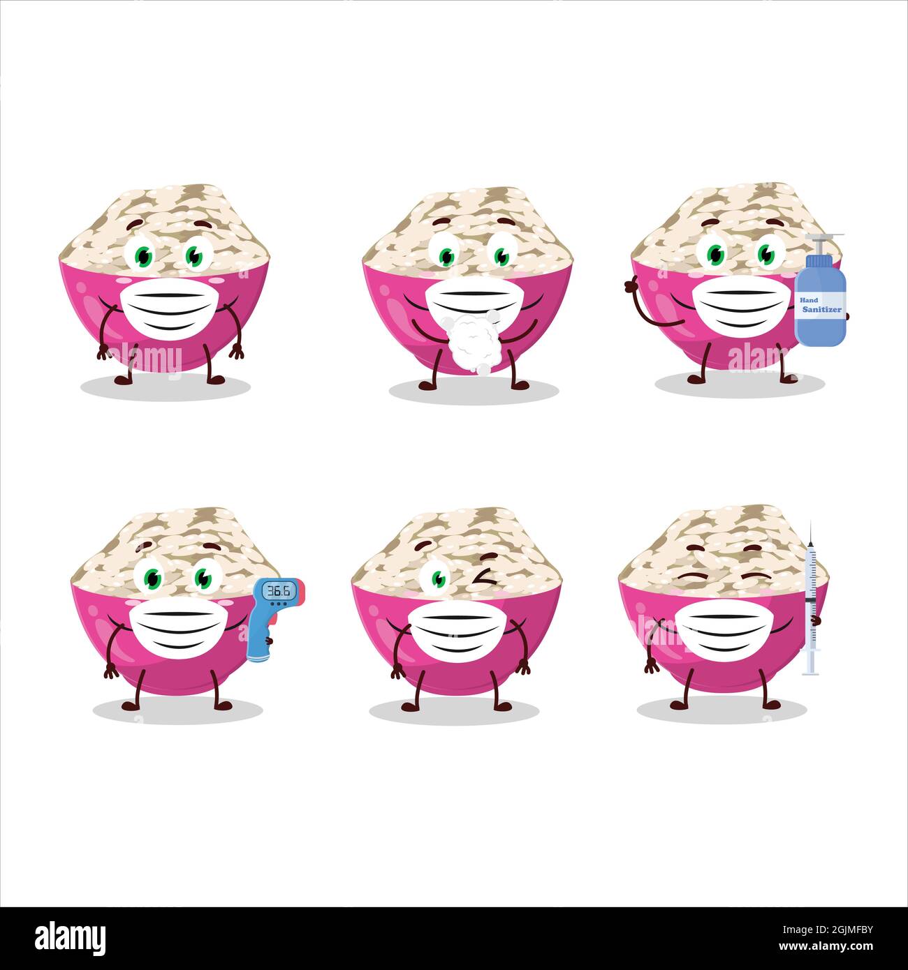 A picture of basmati rice cartoon design style keep staying healthy ...