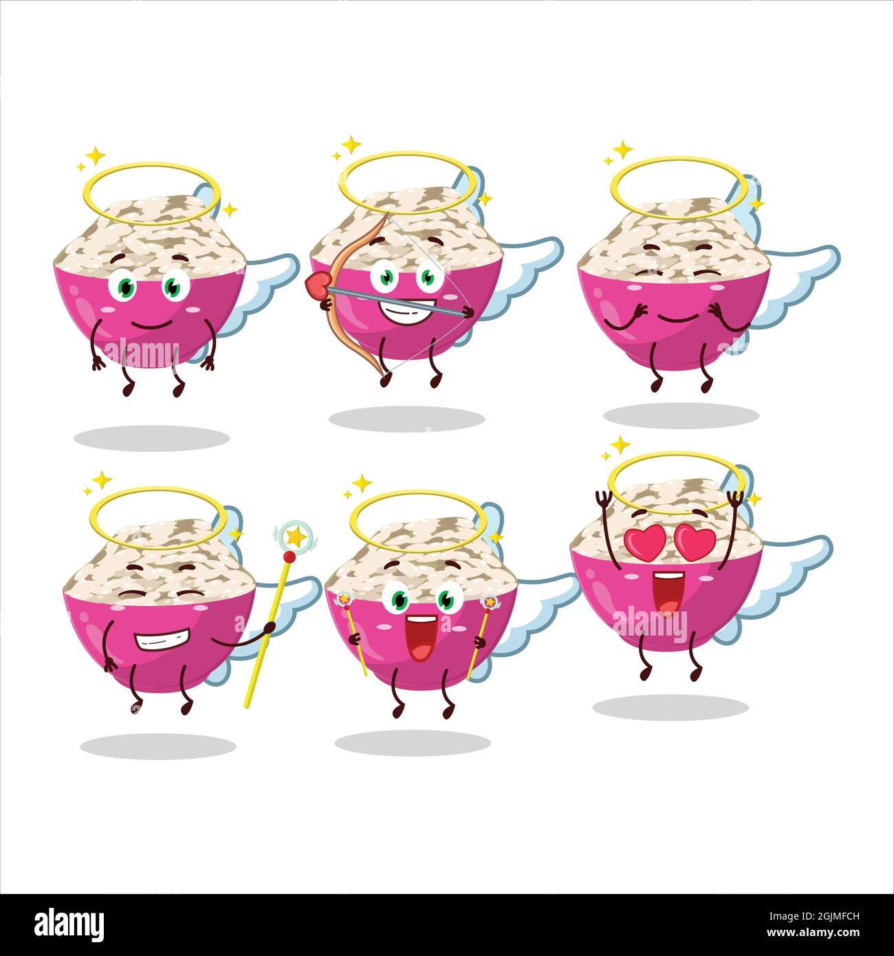 Basmati rice cartoon designs as a cute angel character. Vector ...
