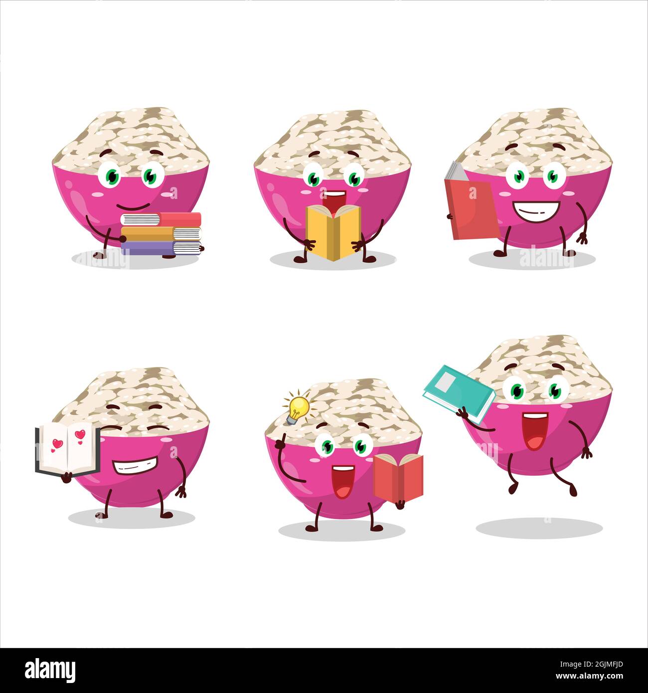A picture of basmati rice cartoon character concept reading an amusing ...