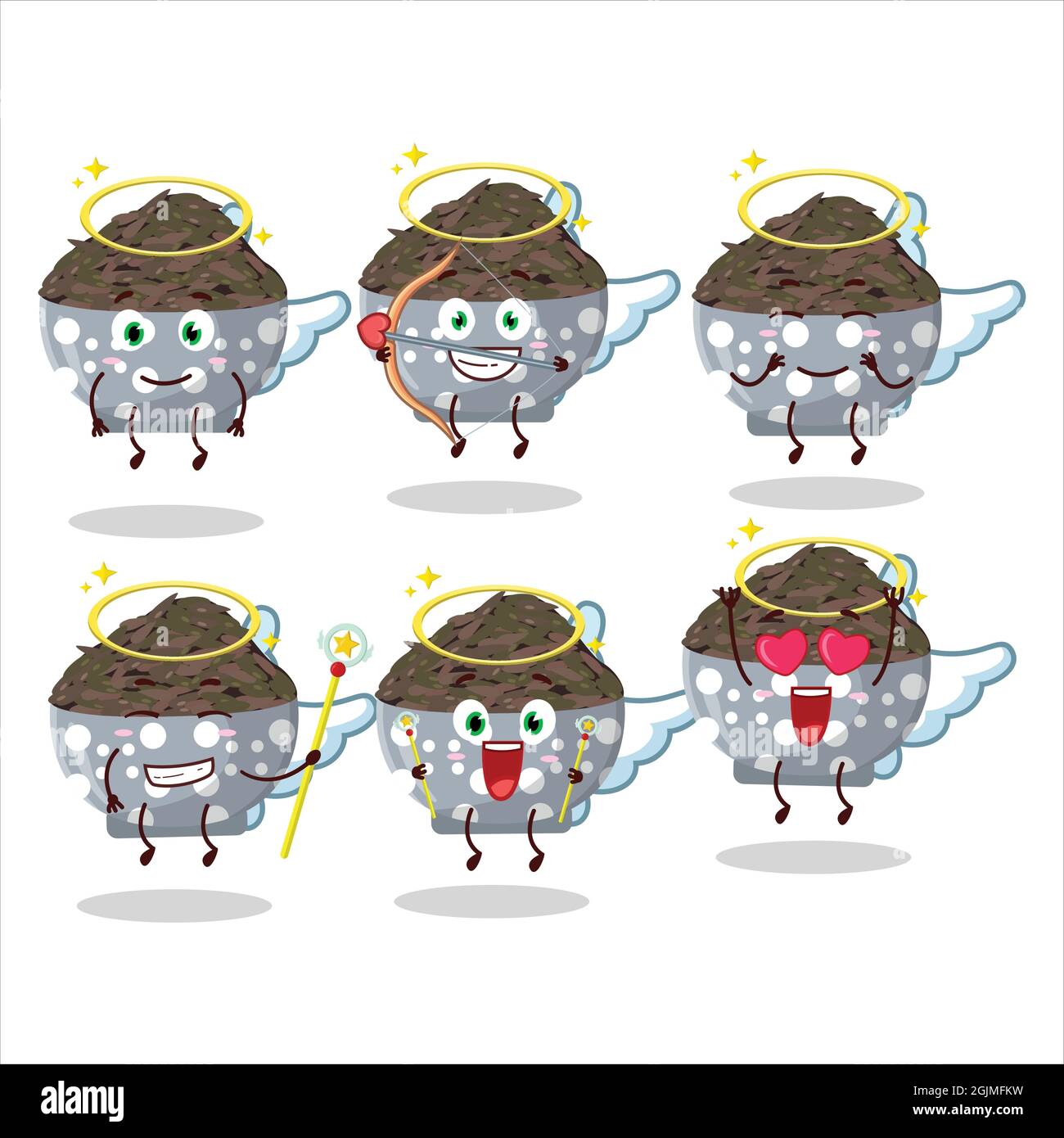 Dark wild rice cartoon designs as a cute angel character. Vector ...