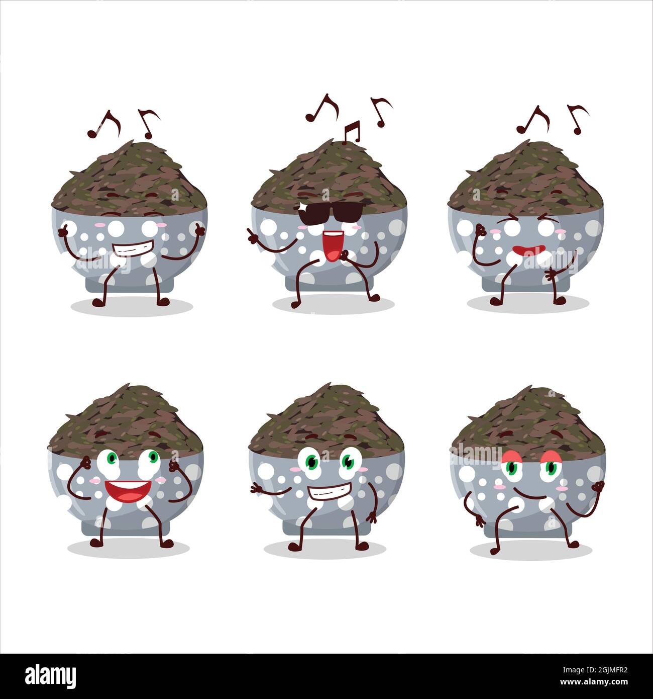 An image of dark wild rice dancer cartoon character enjoying the music ...