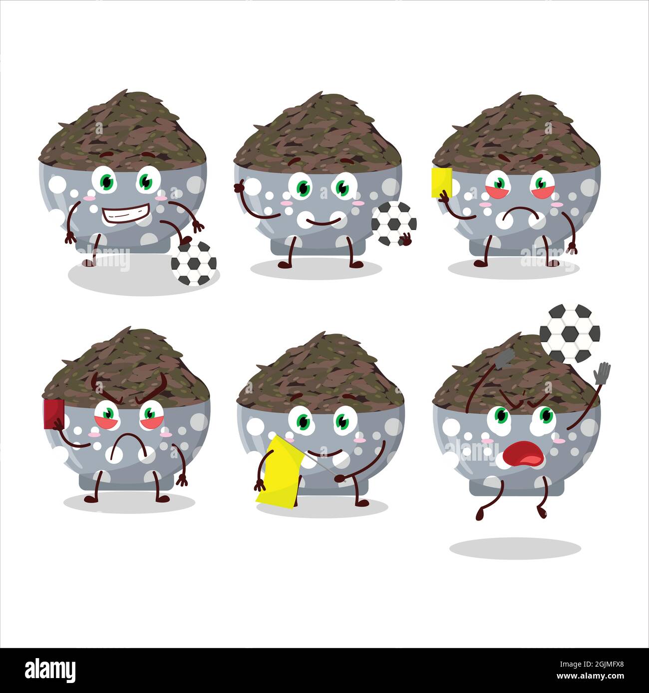 Dark wild rice cartoon character working as a Football referee. Vector ...