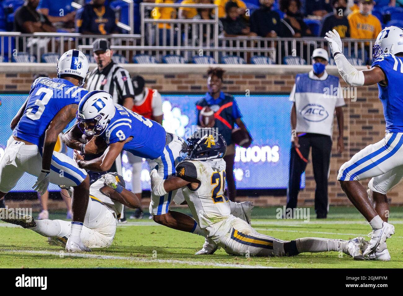 September 10, 2021: Duke Blue Devils quarterback Jordan Moore (8) runs ...