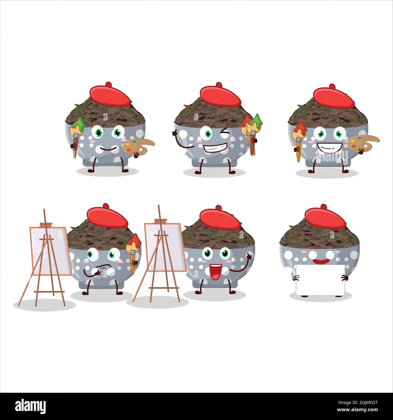 Artistic Artist of dark wild rice cartoon character painting with a ...