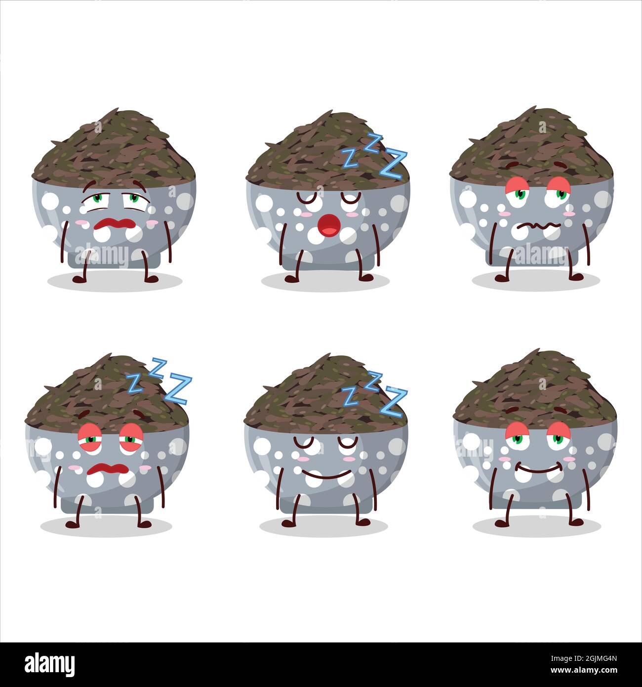 Cartoon character of dark wild rice with sleepy expression. Vector ...