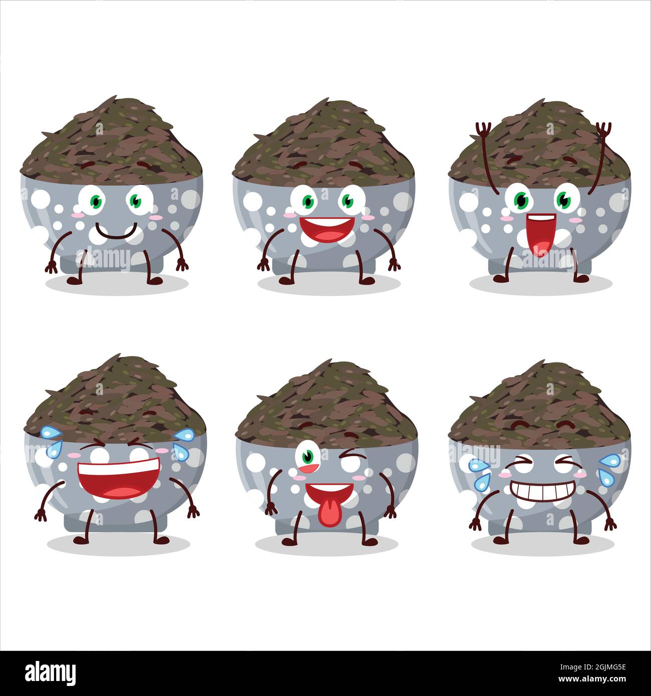 Cartoon character of dark wild rice with smile expression. Vector ...