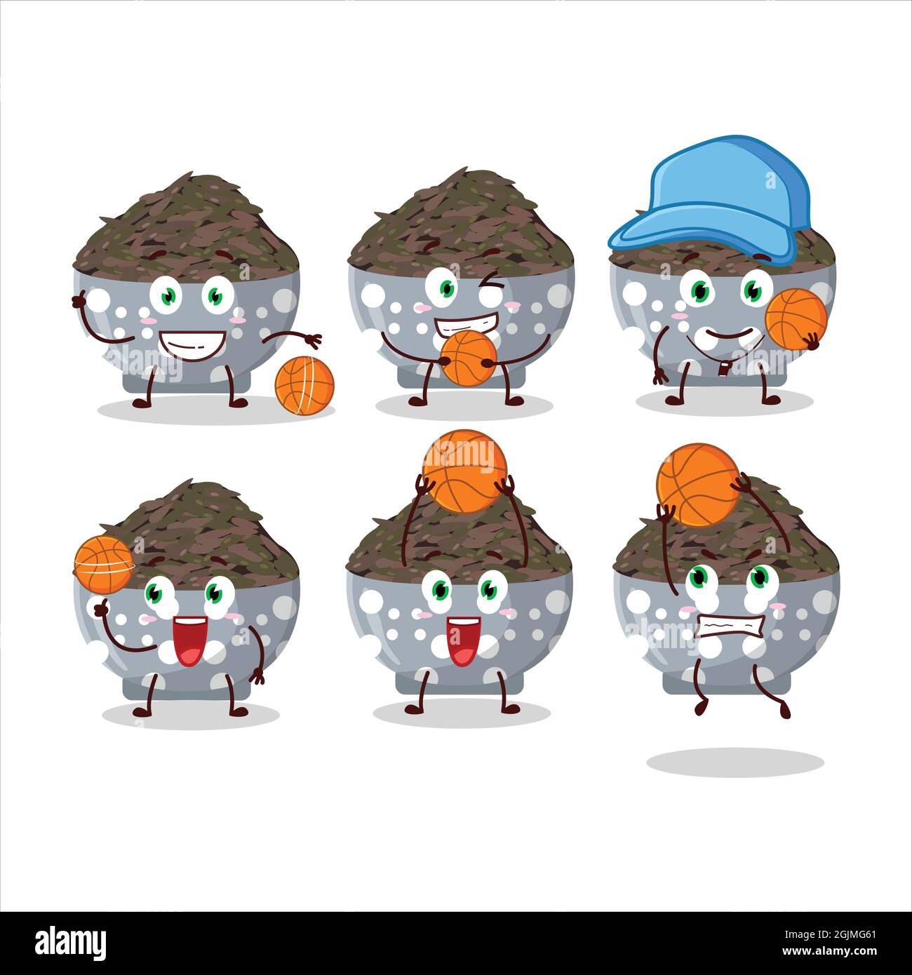 Talented dark wild rice cartoon character as a basketball athlete ...