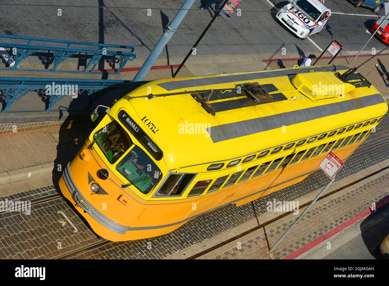 F-line Antique PCC streetcar No.1052 Los Angeles in Fisherman's Wharf ...