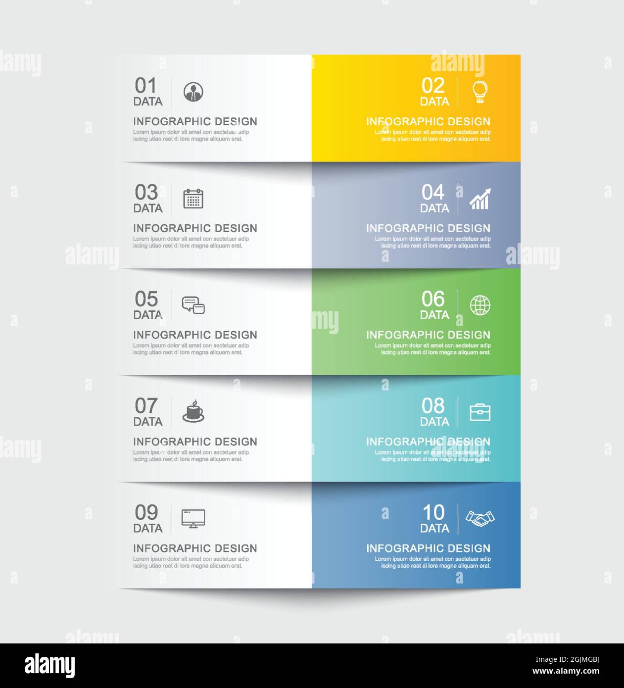 5 data infographics tab paper index template. Vector illustration ...